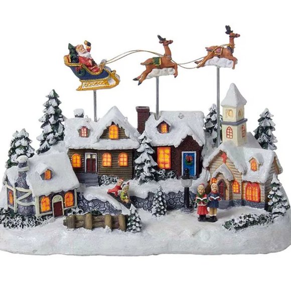 Kurt Adler | Holiday | Kurt Adler Video Musical Led Village Santa And ...